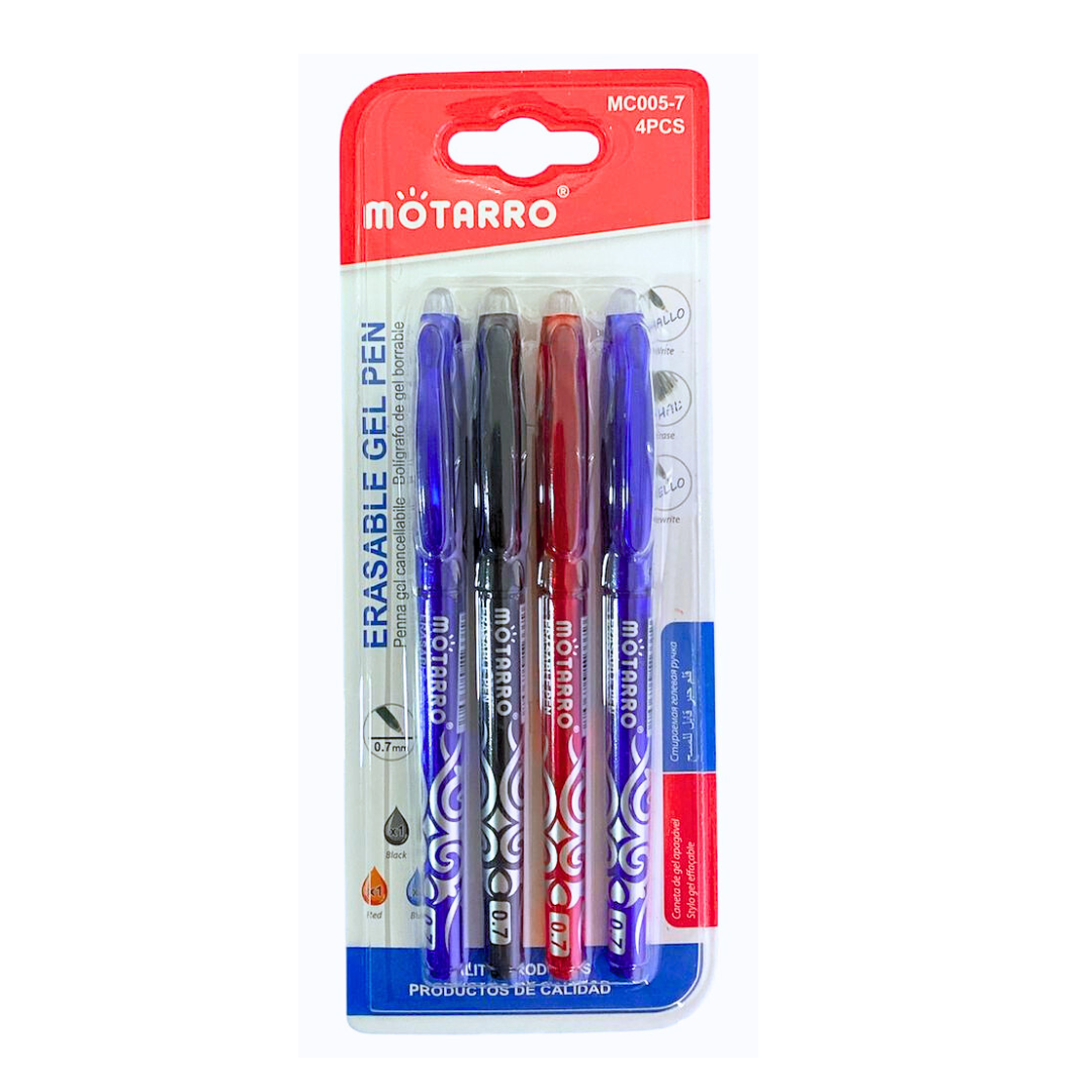 Lápices Borrables Tinta Gel Azul, Negro Y Rojo Set De 4 – Paulideas