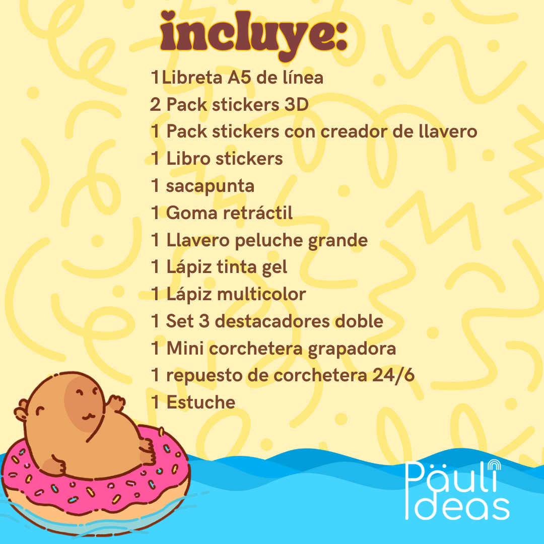 Papelería Capibara Kawaii Box De Regalo Capybara Tamaño Xl – Paulideas